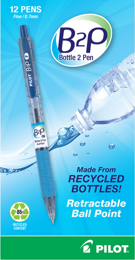 Pilot B2P Bottle 2 Pen Retractable Ballpoint Pen, Fine Point (0.7mm ...
