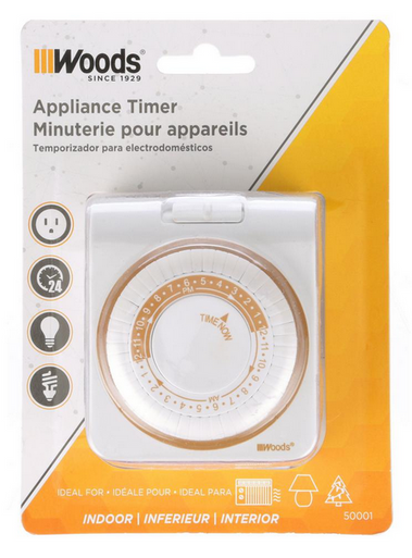 Woods Indoor 24-Hour Heavy Duty Mechanical Timer - Fisher Hawaii