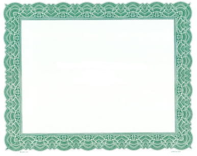 Big Border Certificate, Green, 8" x 10"
