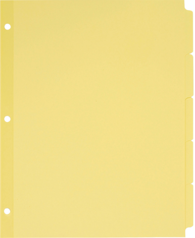 Plain Tab Dividers, 8-1/2" x 11", Buff Paper, Write & Erase, 5-Tab Set ...