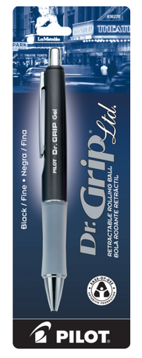 Pilot Dr. Grip Limited Gel Pen, Retractable, Fine Point (0.7mm), Gray ...