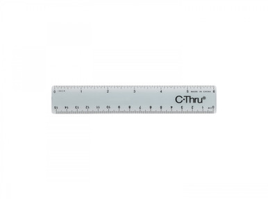C-Thru Plastic Ruler, 6", Transparent - Fisher Hawaii