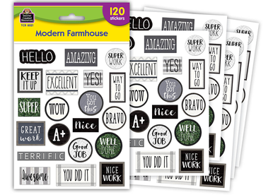 Modern Farmhouse Stickers, Assorted, 120 Stickers - Fisher Hawaii