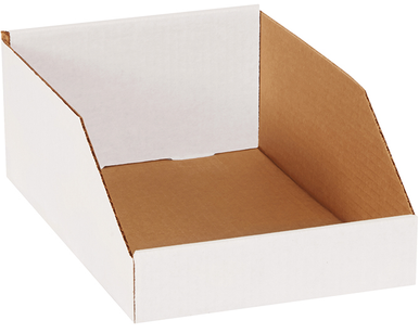 Open Top Bin Box, 12"x8"x4-1/2", White - Fisher Hawaii