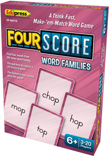Four Score Card Game: Word Families - Fisher Hawaii