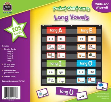 Long Vowels Pocket Chart Cards - Fisher Hawaii
