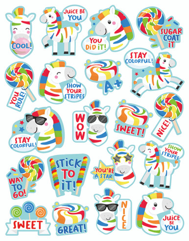 Fruit Punch Scented Stickers, Fruit Zebras, Assorted, 80 Stickers ...