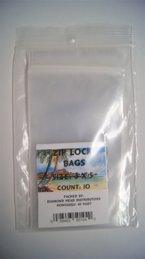 3"x5" Zip Lock Bags (10ct.) - Fisher Hawaii
