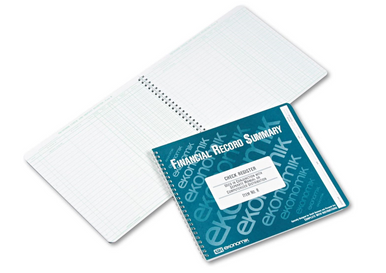 Check Register Form R, 8-3/4" x 10", White, 40 Pages - Fisher Hawaii