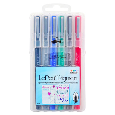 Le Pen Pigment Marker Pens Set, Extra Fine Point (0.3mm), Assorted ...