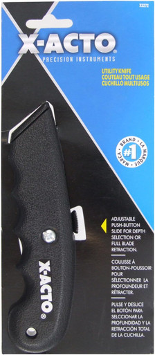 SurGrip Utility Knife, Black, Contoured Plastic Handle, Retractable ...