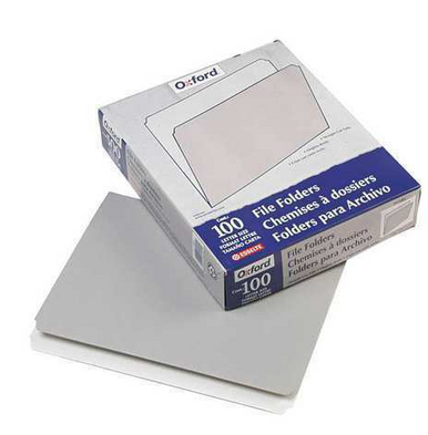 Straight Cut File Folders, 100ct, Letter Size, Two Tone Gray - Fisher ...
