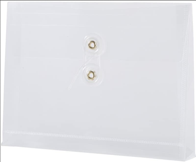Poly Envelope, Coupon Size, Clear, Side-Loading, String Closure ...