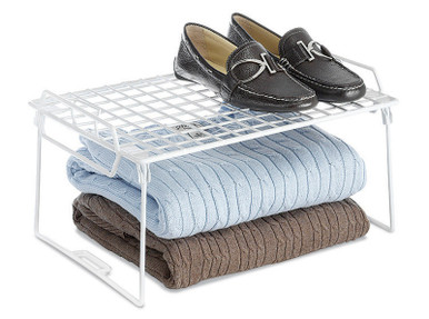 Whitmor Utility Grid Folding Stacking Shelf, 15.63" x 10.38" x 8 ...
