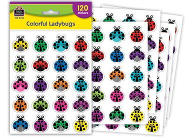 Colorful Ladybugs Stickers, Assorted, 120 Stickers - Fisher Hawaii