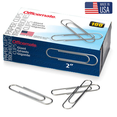 Officemate Giant Paper Clips, 100 Count - Fisher Hawaii