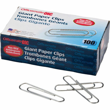 Officemate Giant Non-Skid Paper Clips, 100 Count - Fisher Hawaii