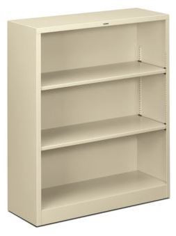 HON "Brigade" 3 Shelf Steel Bookcase - Putty - Fisher Hawaii