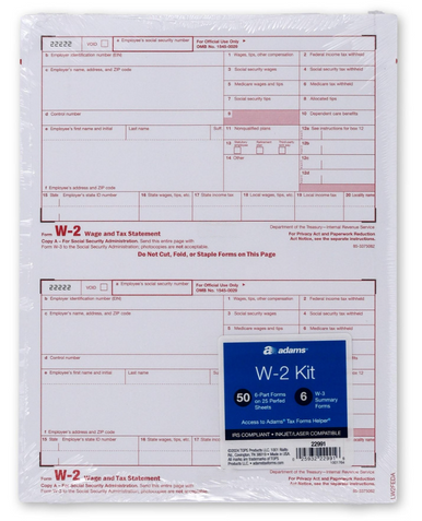 Tops Adams 2025 W-2 6-Part Tax Forms - Fisher Hawaii