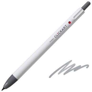 Zebra ClickArt Retractable Felt Tip Marker, Bullet Point, Gray - Fisher ...