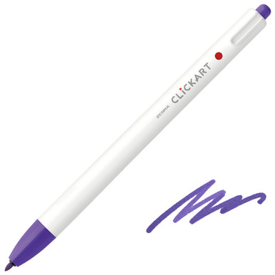 Zebra ClickArt Retractable Felt Tip Marker, Bullet Point, Purple, 12 ...