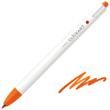 Zebra ClickArt Retractable Felt Tip Marker, Bullet Point, Red Orange ...