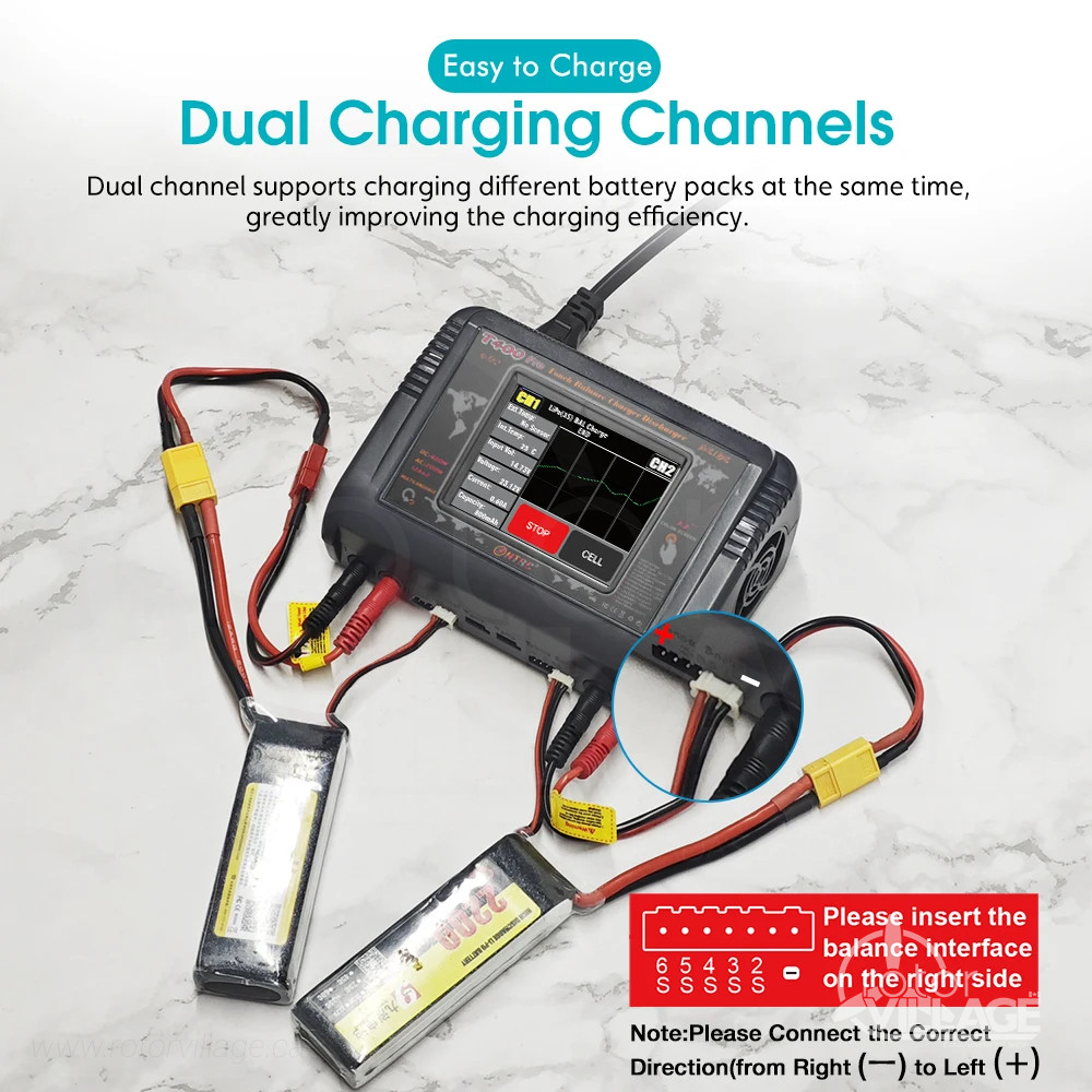 HTRC T400 Pro Duo Touch Charger - AC/DC Dual Channel - Rotor Village