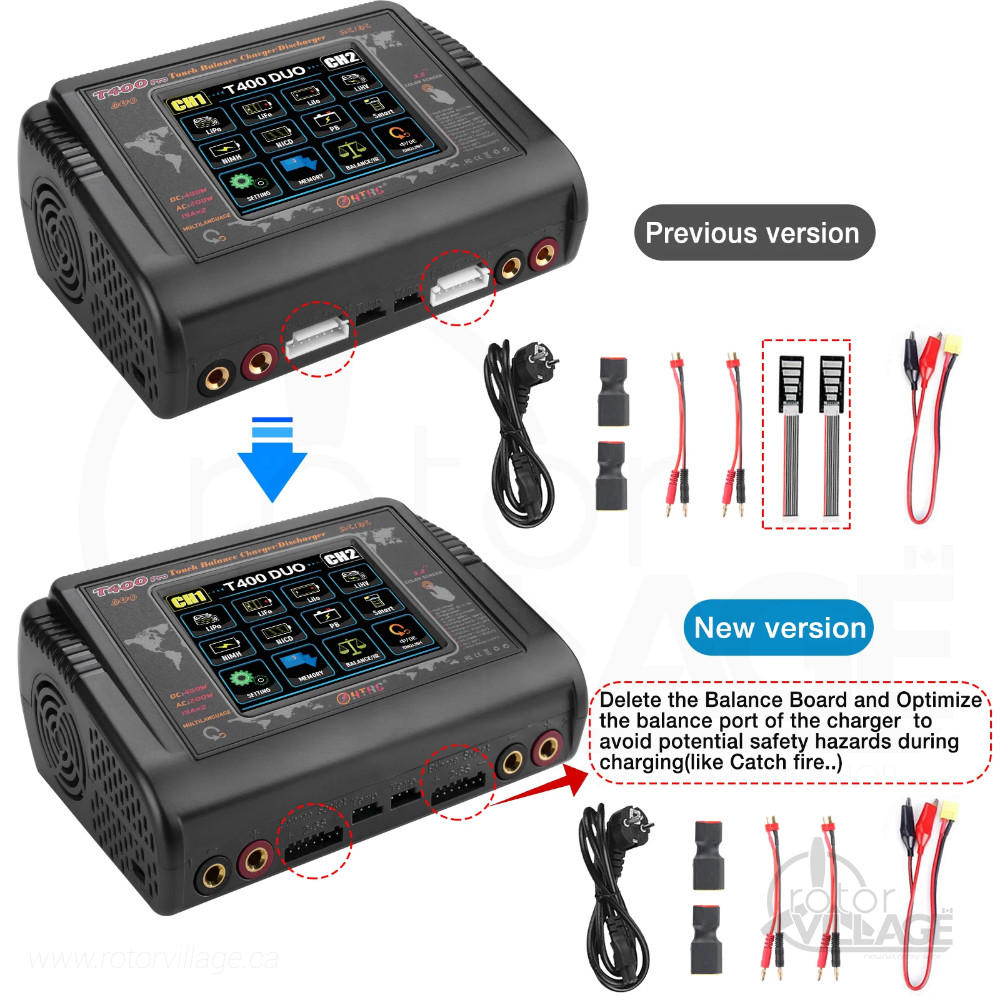 HTRC T400 Pro Duo Touch Charger - AC/DC Dual Channel - Rotor Village