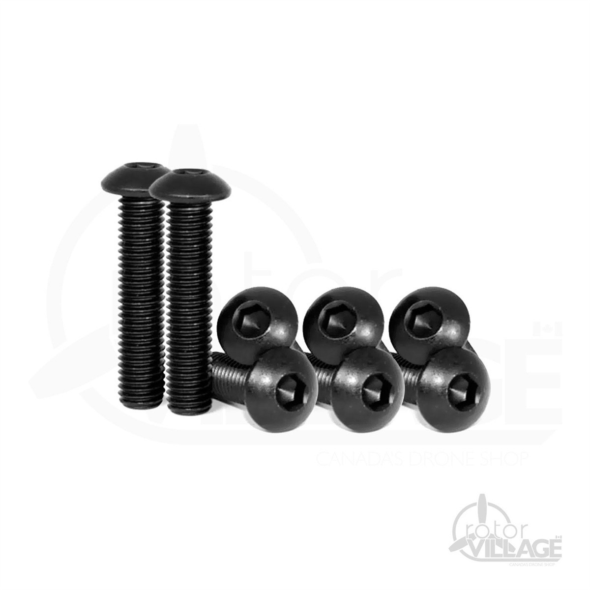 M2 x 22mm Black Steel Button Head Screw (8pk) - Rotor Village