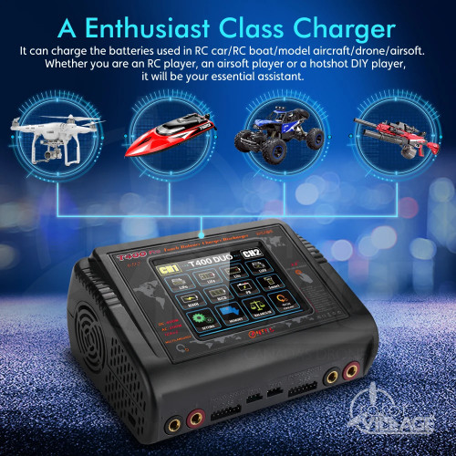 HTRC T400 Pro Duo Touch Charger - AC/DC Dual Channel - Rotor Village