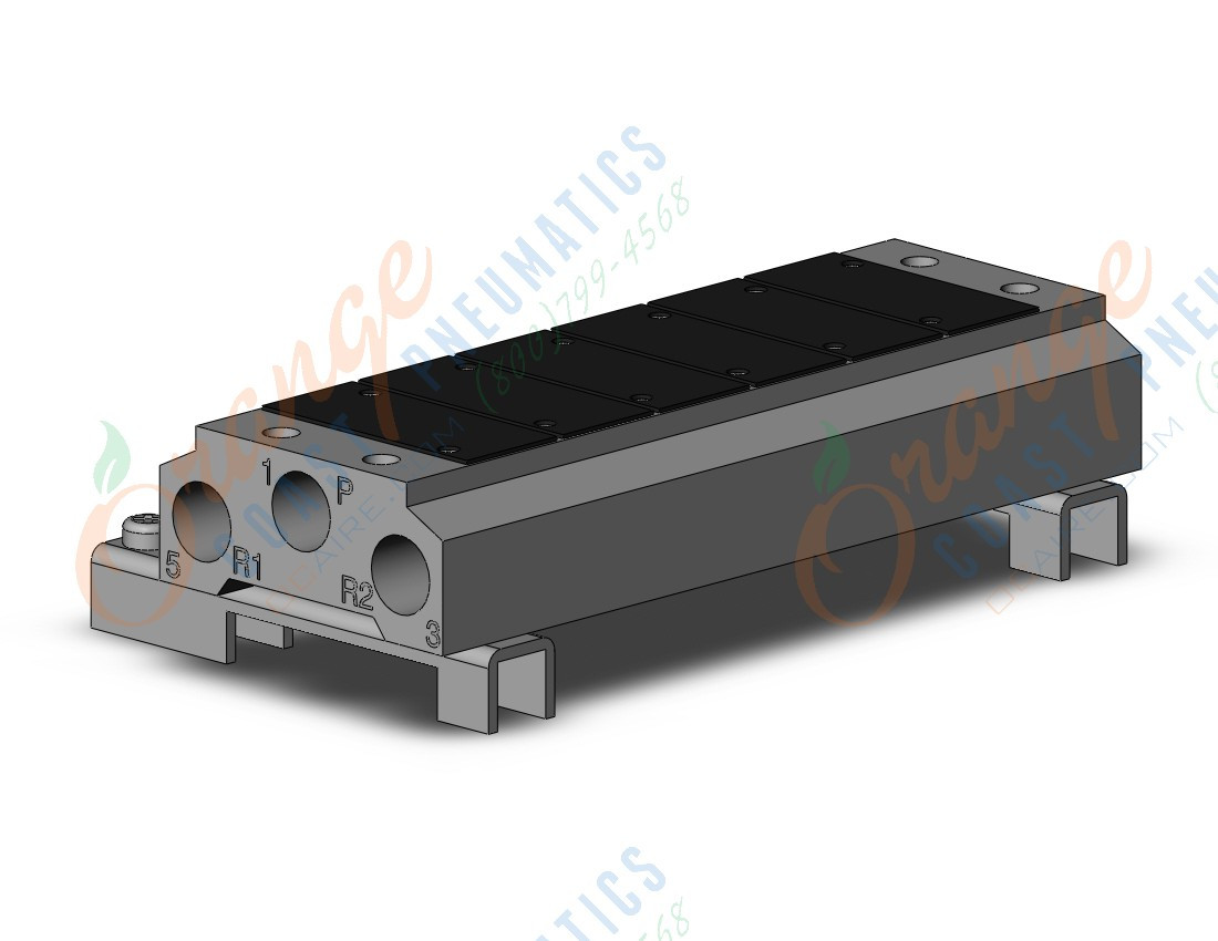 SMC VV5QZ22-06C-D0 mfld, body ported, VV5QZ* MANIFOLD VQZ 4/5-PORT ...