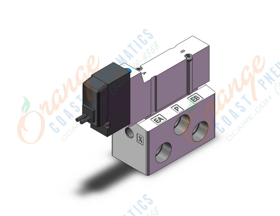 SMC 10-SY3140-5LZD-01T valve, sgl sol, base mt, SY3000 SOL/VALVE ...