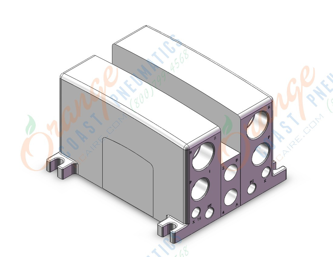 SMC VV5QC41-0103SD60 vqc manifold, 4/5 PORT SOLENOID VALVE - Orange ...