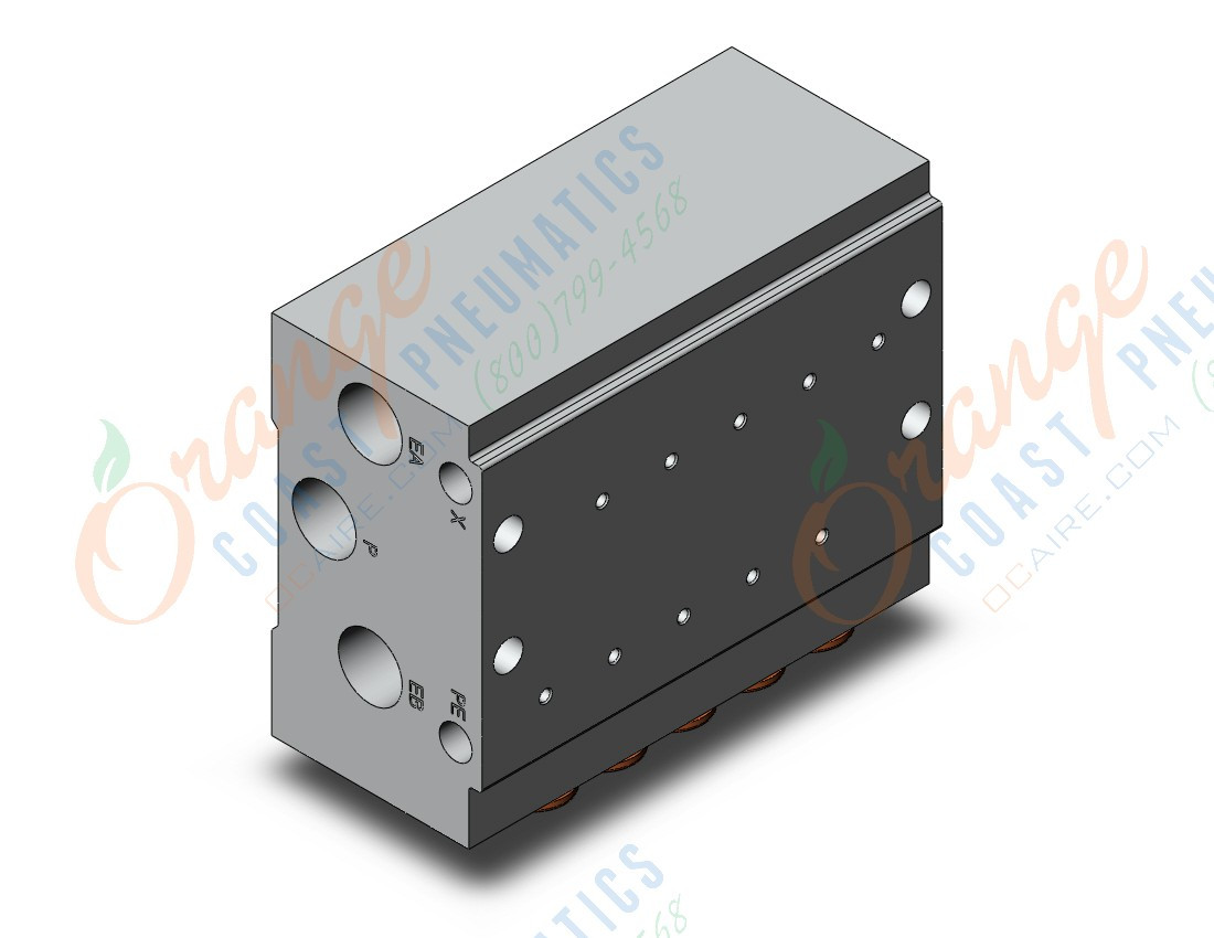 SMC SS5Y3-42-05-N7T mfld, base mt, sy3000 series, SS5Y3 MANIFOLD SY3000 ...