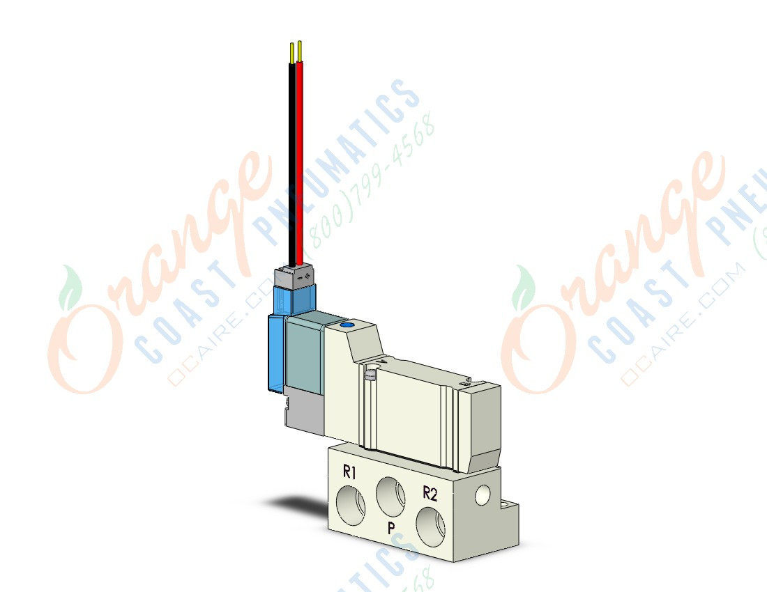 SMC VQZ1151-5M1-01T valve, base mount (dc), VQZ1000 VALVE, SOL 4/5-PORT ...
