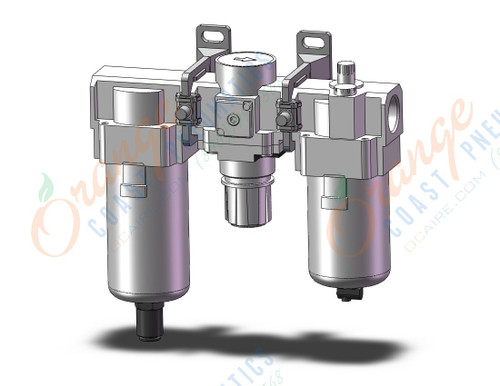 SMC AC40-N06D-3Z-B frl combo modular, 3/4 npt, AC MASS PRO - Orange ...