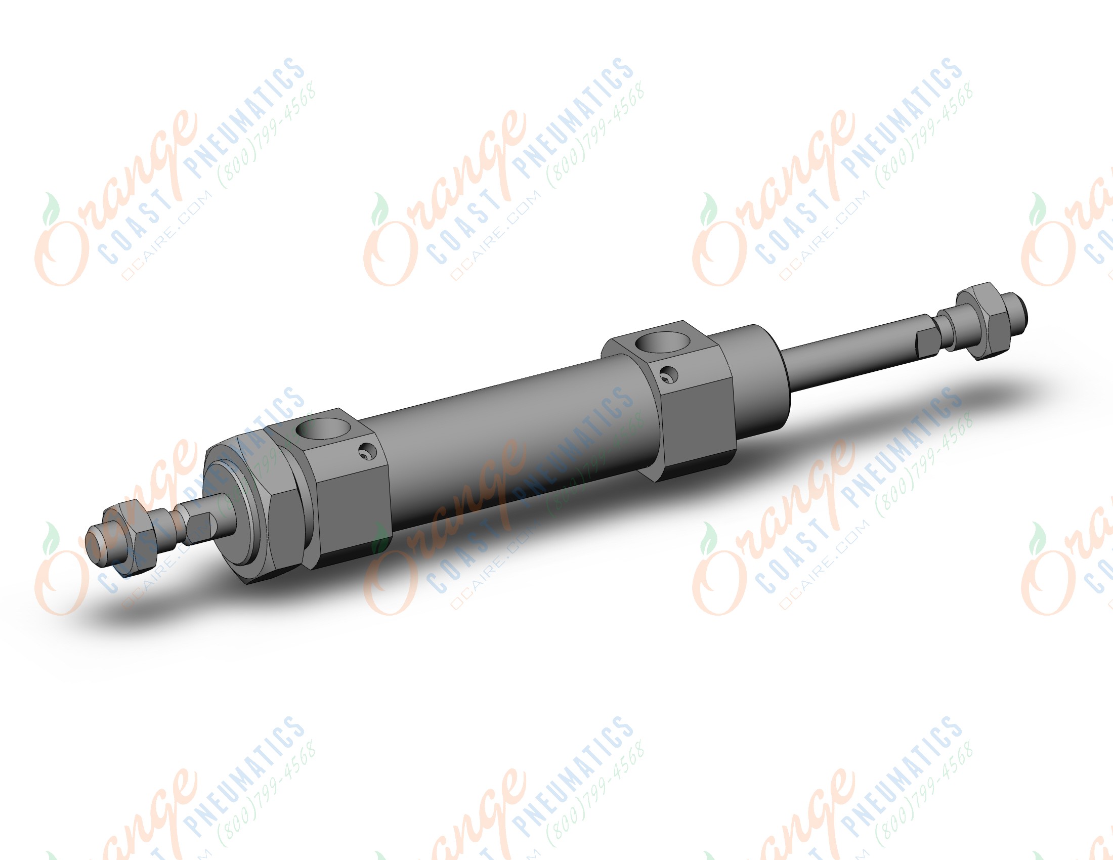 SMC CM2WB20-25AZ base cylinder, CM2/CM3 ROUND BODY CYLINDER*** - Orange ...