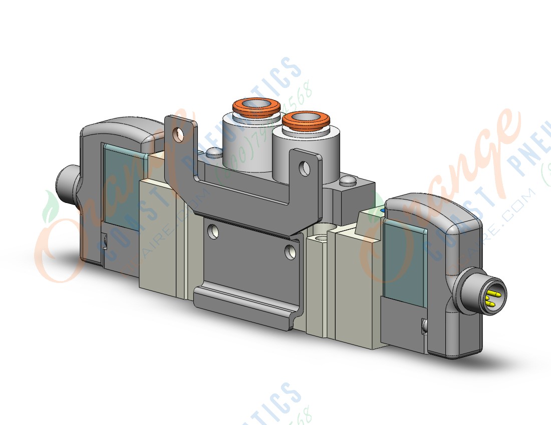 SMC SY5220-5WO-C6-F2 valve, dbl sol, 4/5 PORT SOLENOID VALVE - Orange ...