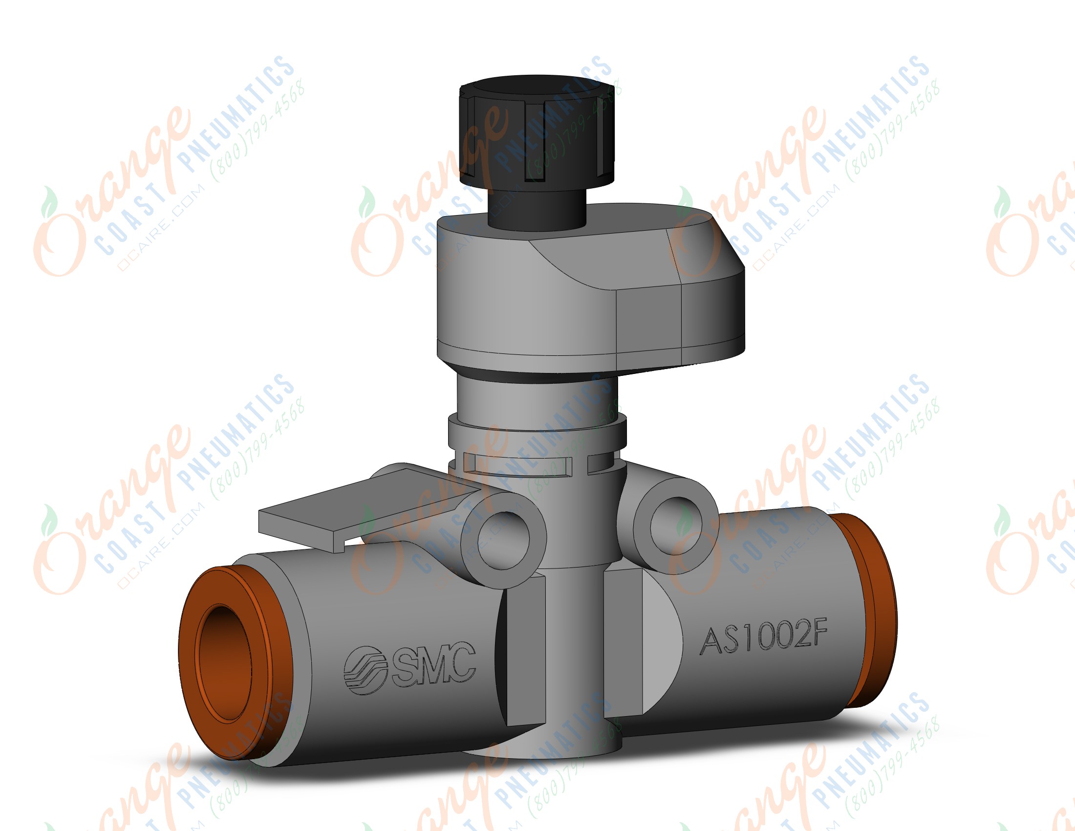 SMC AS1002FS1-07 speed controller, inline, with indicator, FLOW CONTROL ...