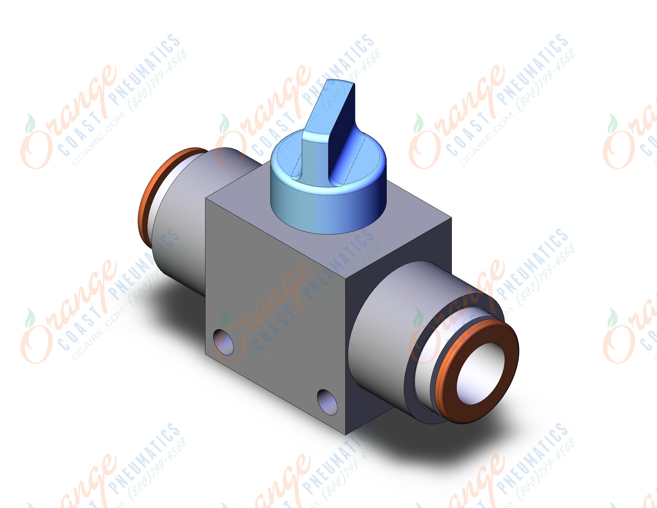 SMC VHK2R-12F-12F valve, finger, MECHANICAL VALVE - Orange Coast Pneumatics