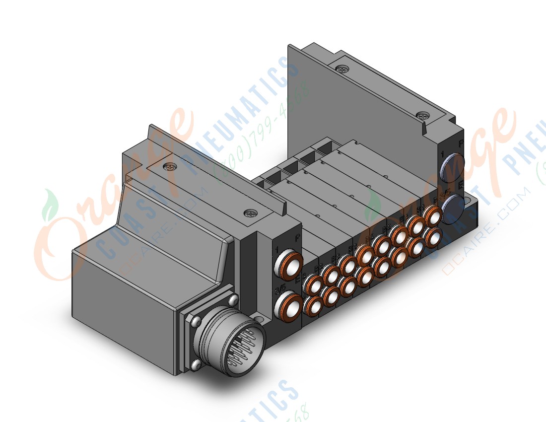 SMC SS5Y3-10M-08D-C6 ss5y3 8 sta manifold base, 4/5 PORT SOLENOID VALVE ...