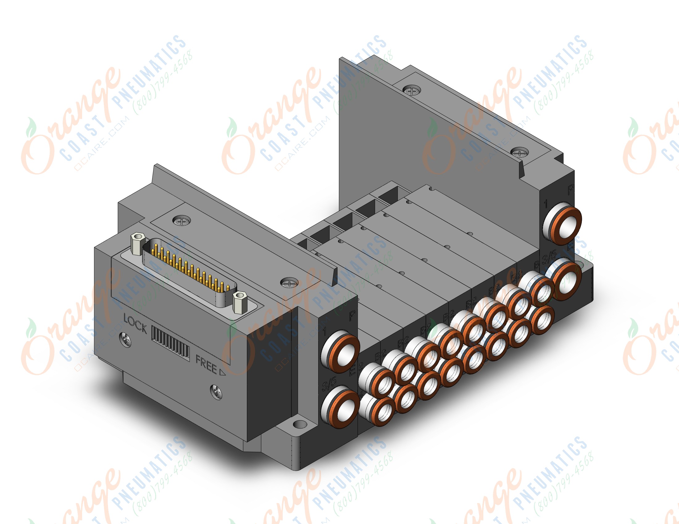 SMC SS5Y3-10F1-08B-N7 manifold, NEW SY3000 MFLD - Orange Coast ...