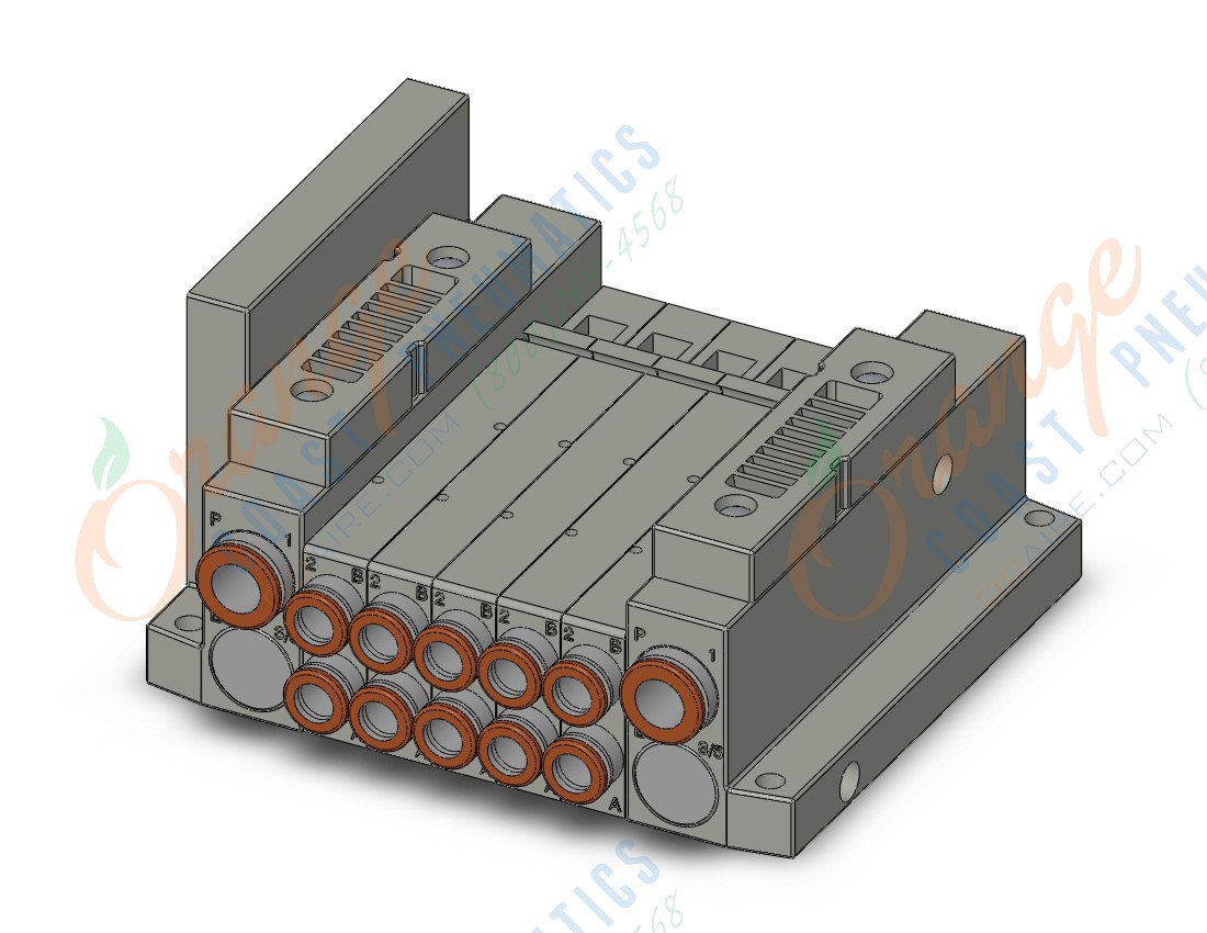 SMC SS5V1-W10S10D-05BS-N7 mfld, plug-in without si unit, SS5V1 MANIFOLD ...