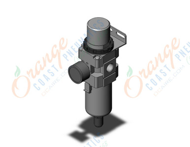 SMC AW40-F04BCG-2-A filter regulator, AW MASS PRO - Orange Coast Pneumatics