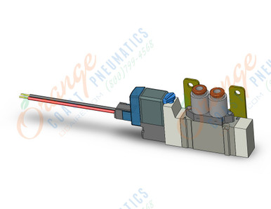 SMC SY3120-5LUE-C4-F2 valve, sgl sol, body pt (dc), SY3000 SOL/VALVE, RUBBER SEAL*** - Orange ...