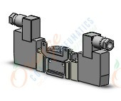 SMC SY5220-5DZ-01N-F2 valve, dbl sol, body pt, din, SY5000 SOL/VALVE, RUBBER SEAL - Orange Coast ...