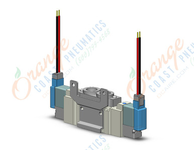 SMC SY5220-5MZ-01T-F2 valve, dbl sol, body pt (dc), SY5000 SOL/VALVE, RUBBER SEAL*** - Orange ...