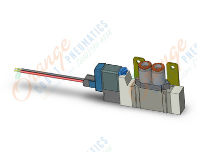SMC SY3120-5LZE-C6-F2 valve, sgl sol, body pt (dc), SY3000 SOL/VALVE, RUBBER SEAL*** - Orange ...