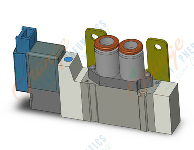 SMC SY3120-5MOZ-C6-F2 valve, sgl sol, body pt (dc), SY3000 SOL/VALVE, RUBBER SEAL*** - Orange ...