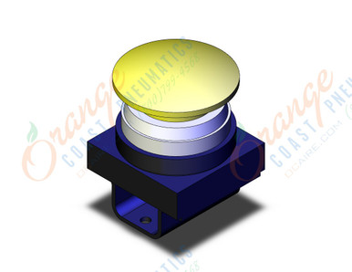 SMC VM-30CY push button, mushroom, yellow, VM (VFM/VZM) MECHANICAL ...